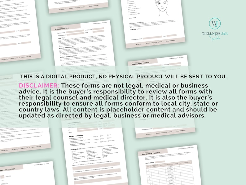 Editable Consent Forms, Botox, Dermal Fillers, Sculptra, Sclerotherapy ...