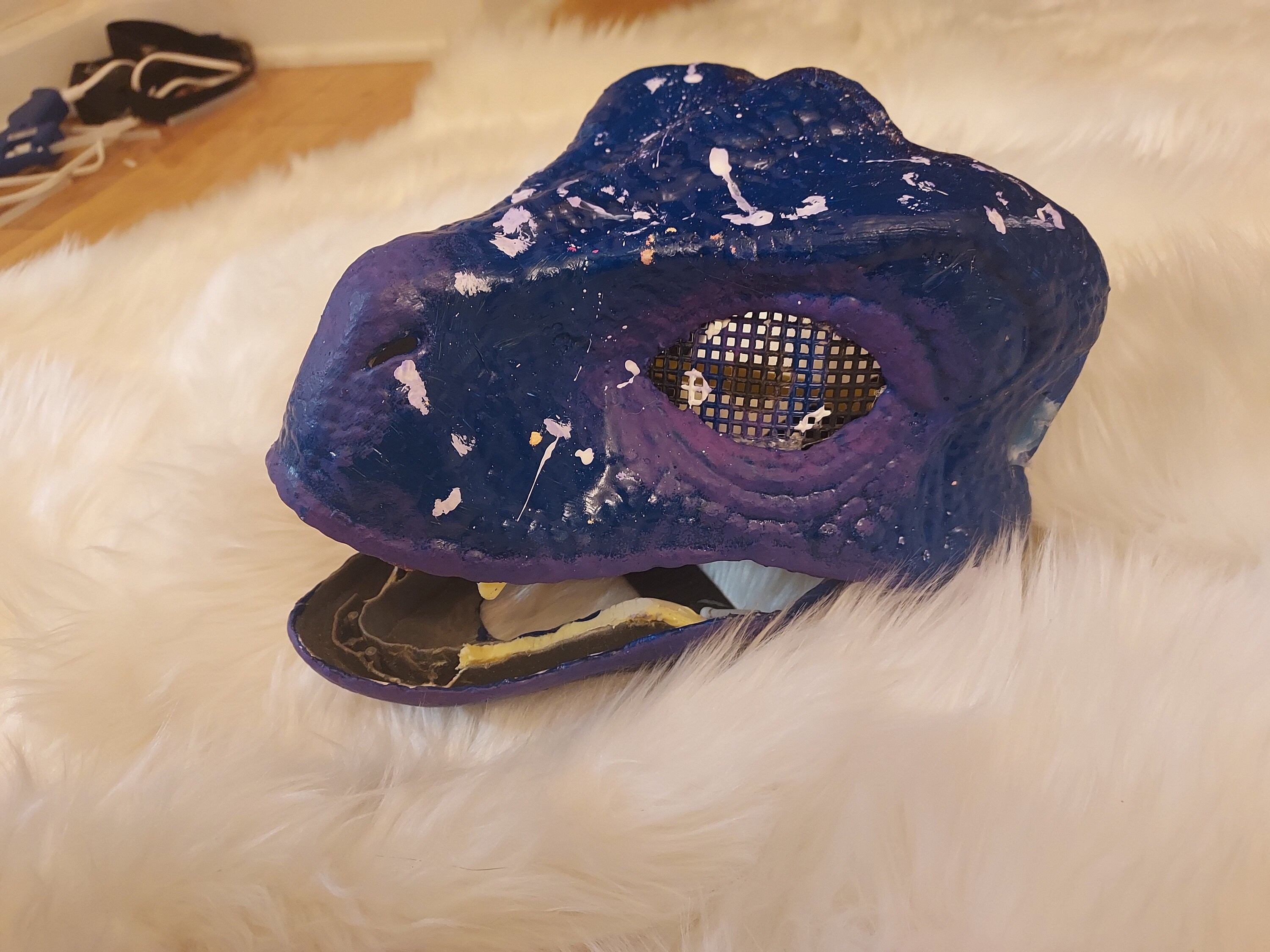 Dark Blue Dino Mask - Etsy
