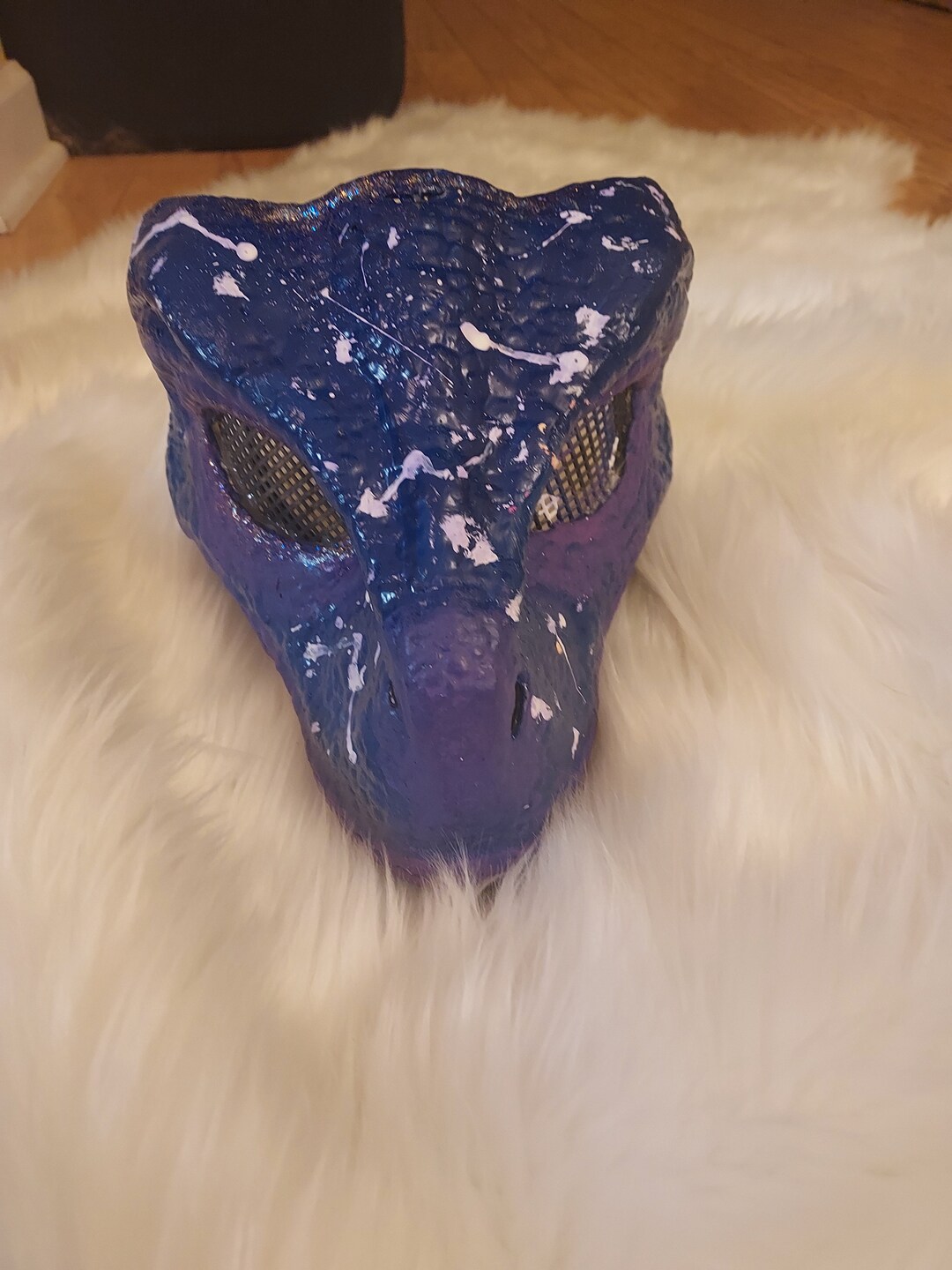 Dark Blue Dino Mask - Etsy