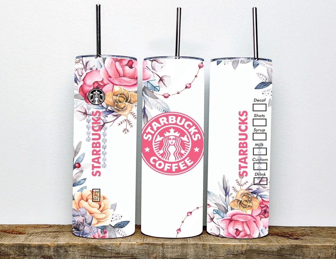 Personalized Starbucks Tumbler, Personalized Floral Tumbler, Custom ...