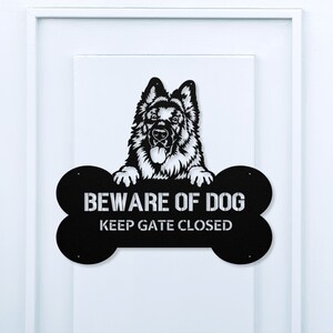 Beware of Dog Sign Keep Gate Shut Beware of Dogs Sign Metal Dog Gate ...