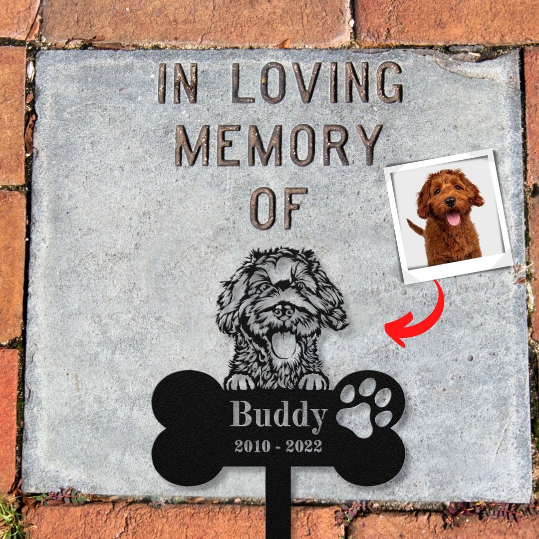 Dog Memorial Garden Metal Sign, Custom Dog Memorial Metal Stake ...