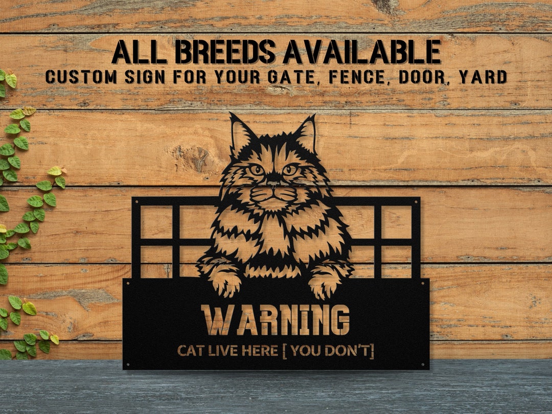 Custom Cat Metal Sign Cat Silhouette Art Personalized Funny - Etsy