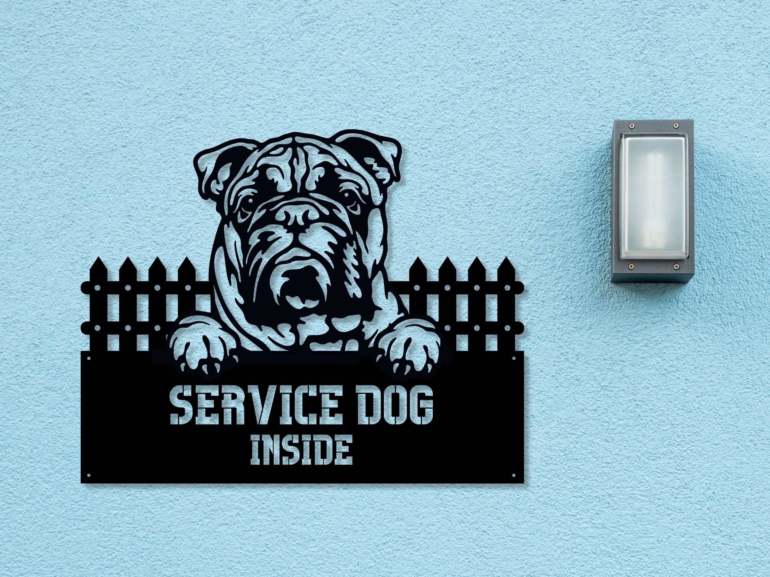 Service Dog Inside Sign Dog Outdoor Gate Fence Yard Door Sign - Etsy