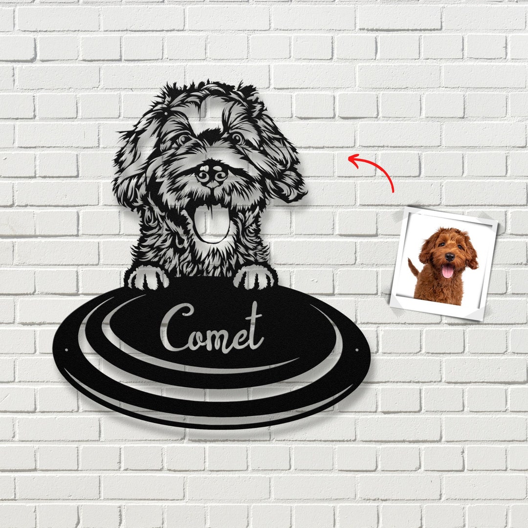 Metal Dog Sign Playful Dog Name Sign Dog Wall Art Decor Custom Dog ...
