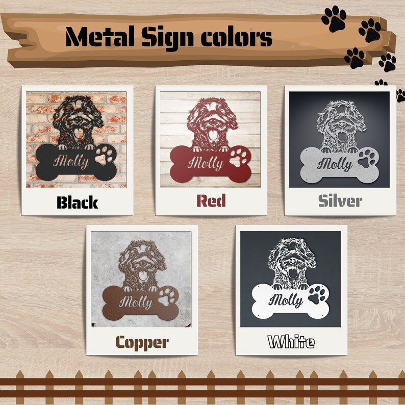 Custom Dog Metal Sign Puppy Name Wall Art Personalized Doggy Name Iron ...