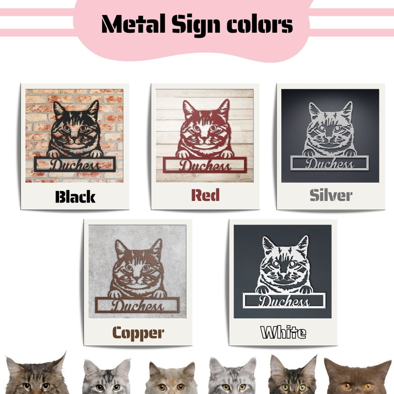Cat Name Sign Cat Silhouette Custom Cat Metal Art Personalized - Etsy
