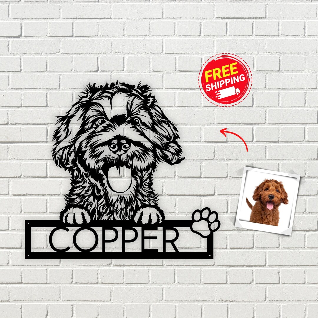 Dog Metal Sign With Paws Dog Iron Sign Custom Dog Metal Sign ...
