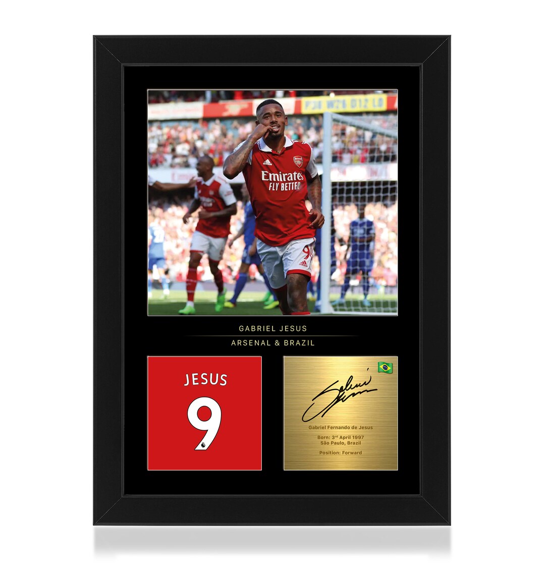 Gabriel Jesus Framed Display Gift With Reproduced Digital Signature - Etsy
