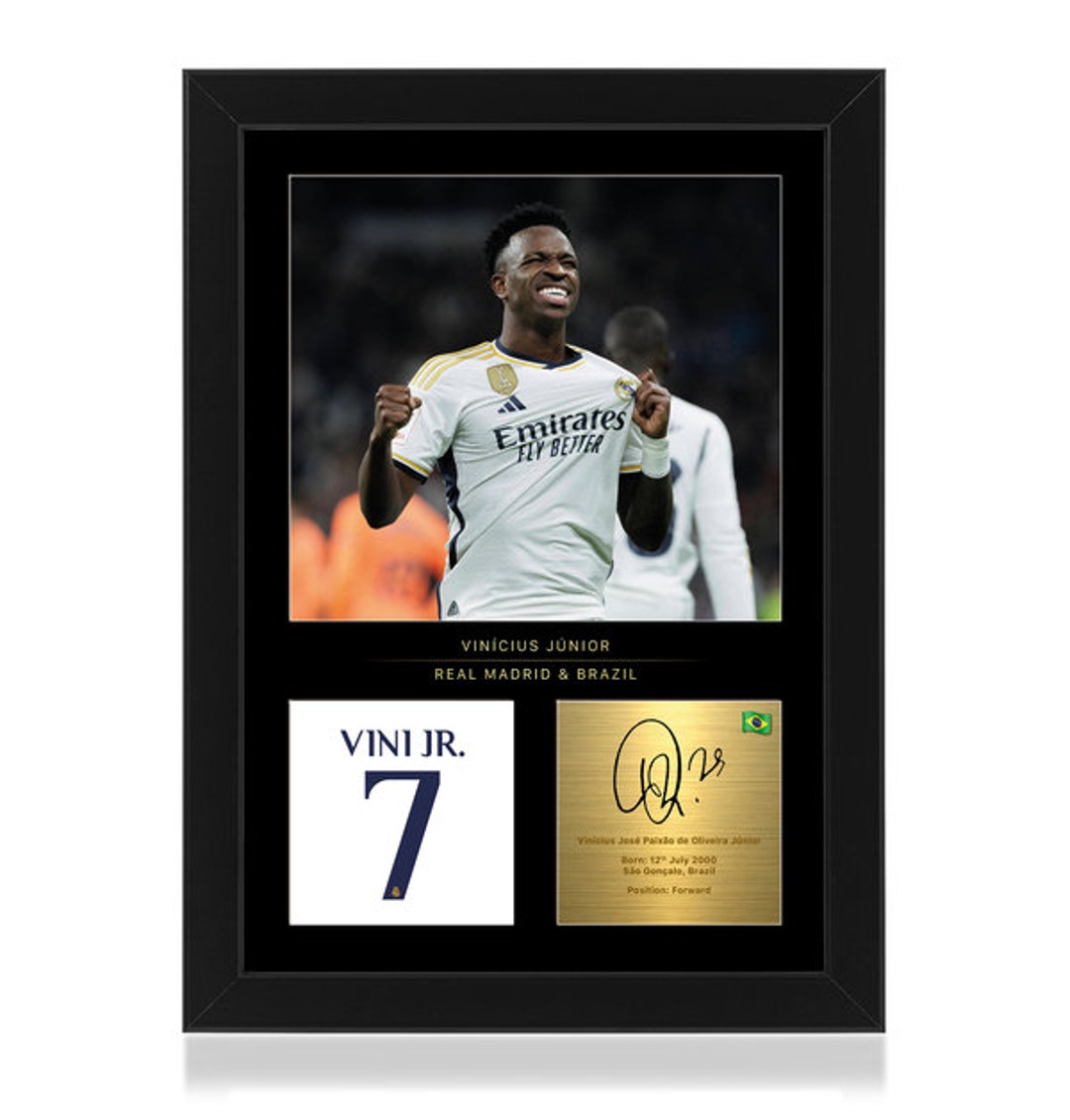Vinicius Junior Framed Display Gift With Reproduced Digital Signature ...