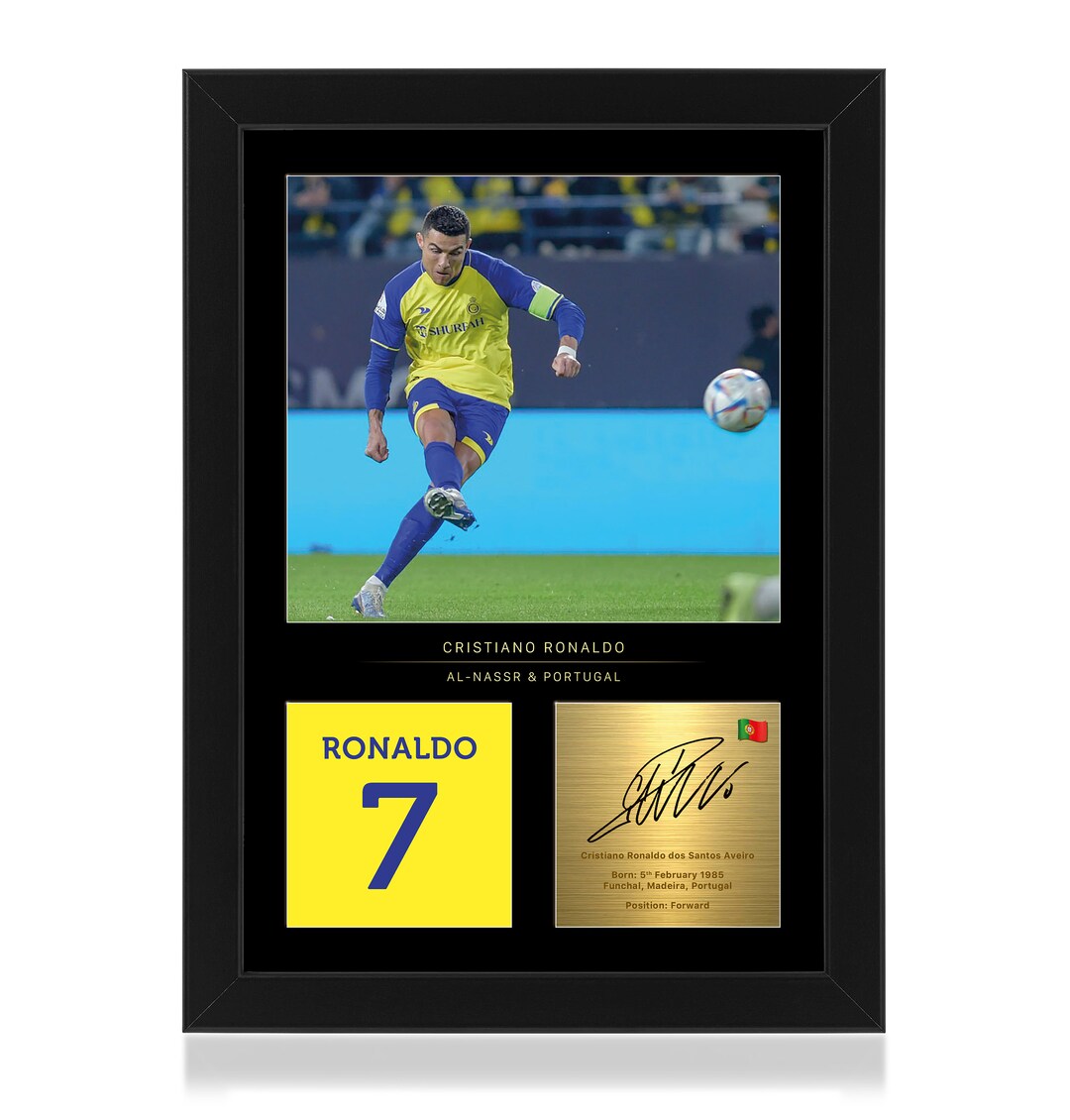Cristiano Ronaldo Framed Display Gift With Reproduced Digital Signature ...
