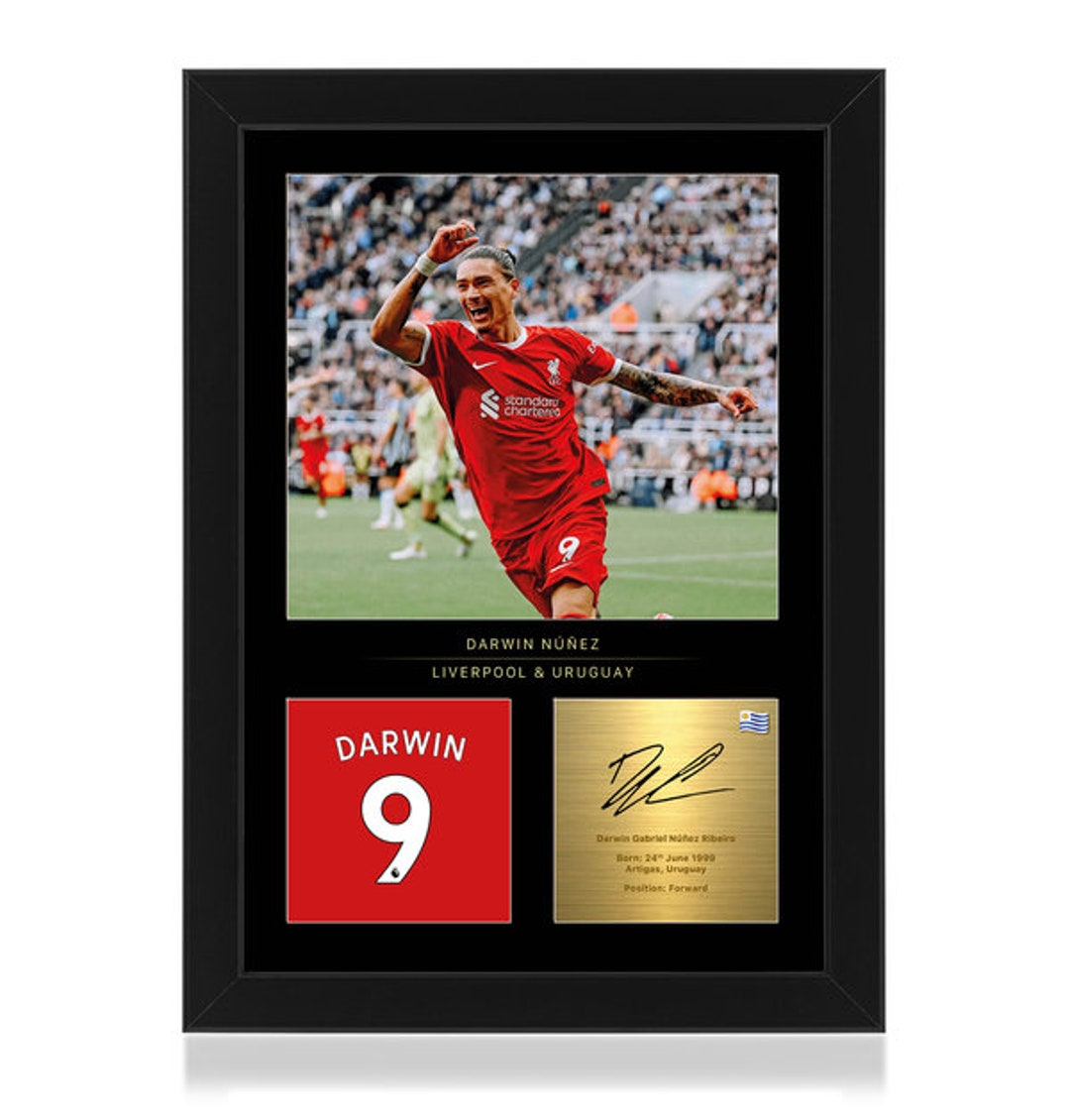 Darwin Nunez Framed Display Gift With Reproduced Digital Signature ...