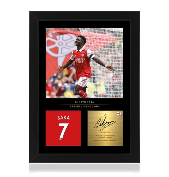 Bukayo Saka Framed Display Gift With Reproduced Digital - Etsy