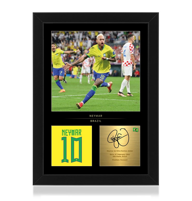 Neymar Jr Framed Display Gift With Reproduced Digital Signature - Etsy