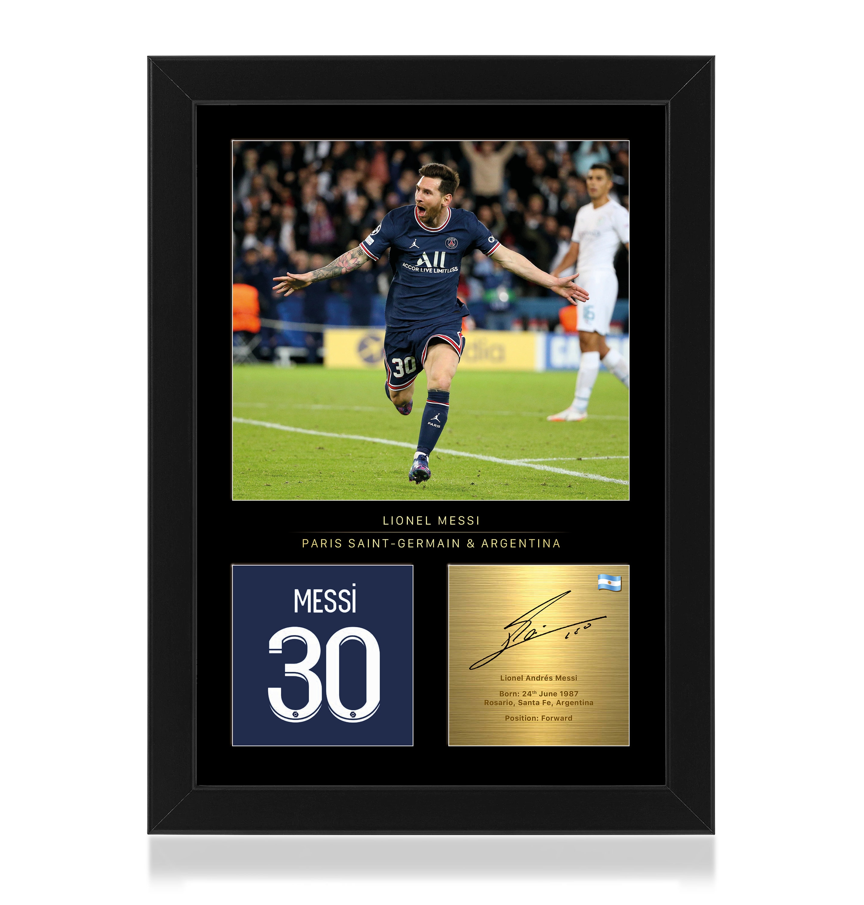 Lionel Messi Framed Display Gift With Reproduced Digital Signature - Etsy