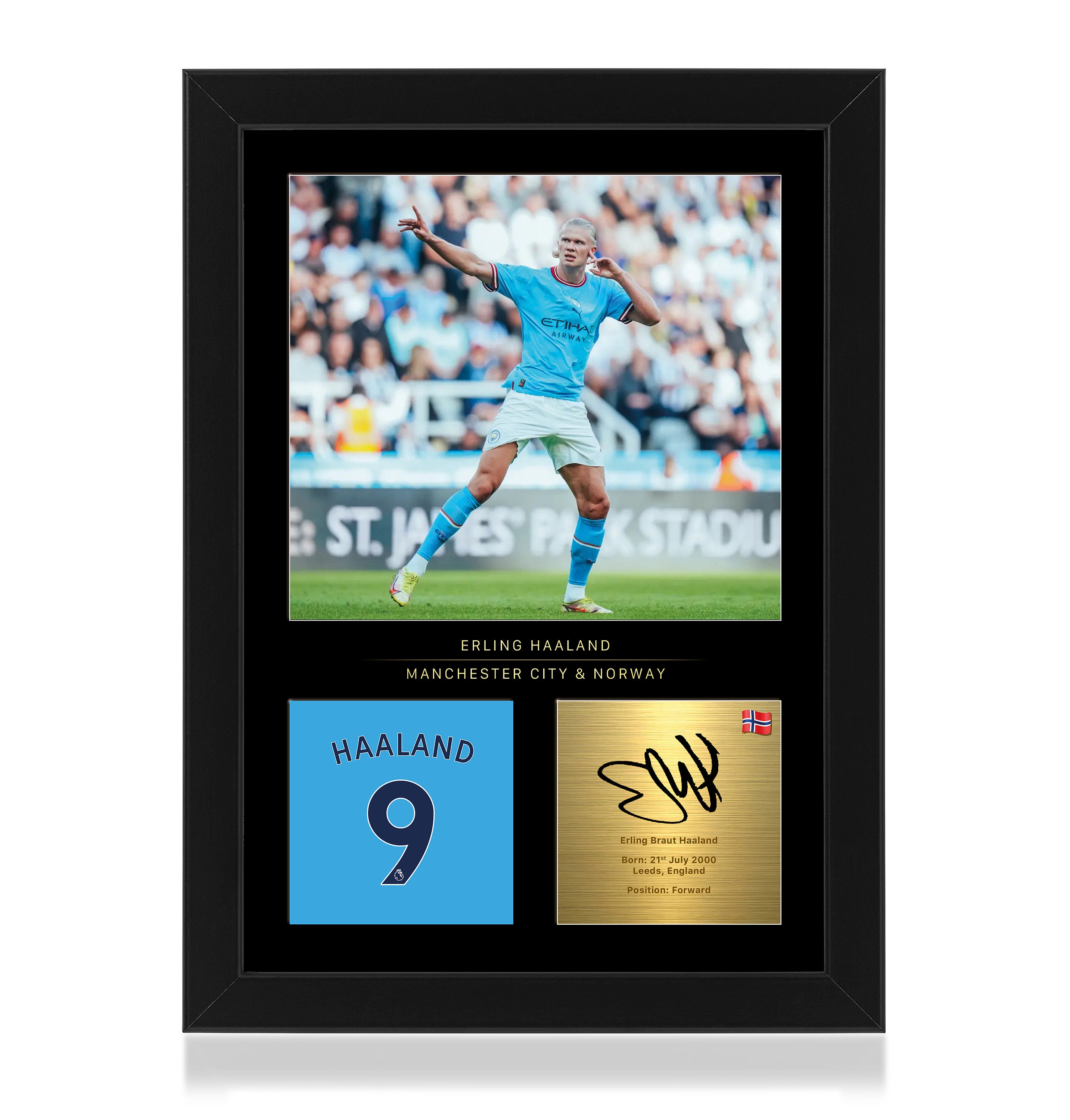 Erling Haaland Framed Display Gift With Reproduced Digital Signature - Etsy
