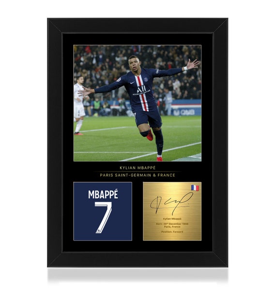Kylian Mbappe Framed Display Gift With Reproduced Digital - Etsy UK