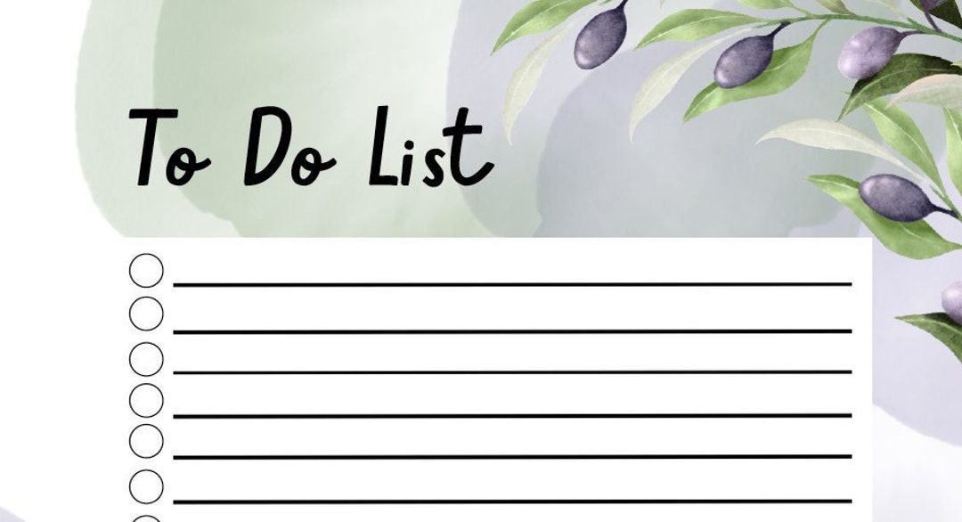 Organizational to Do List - Digital Download - Etsy