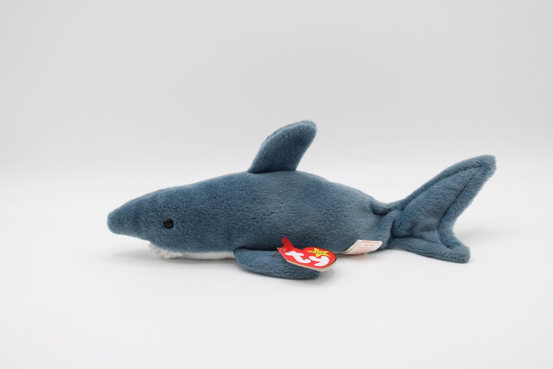 Vintage 1996 Ty Beanie Baby crunch the Shark With Tags - Etsy