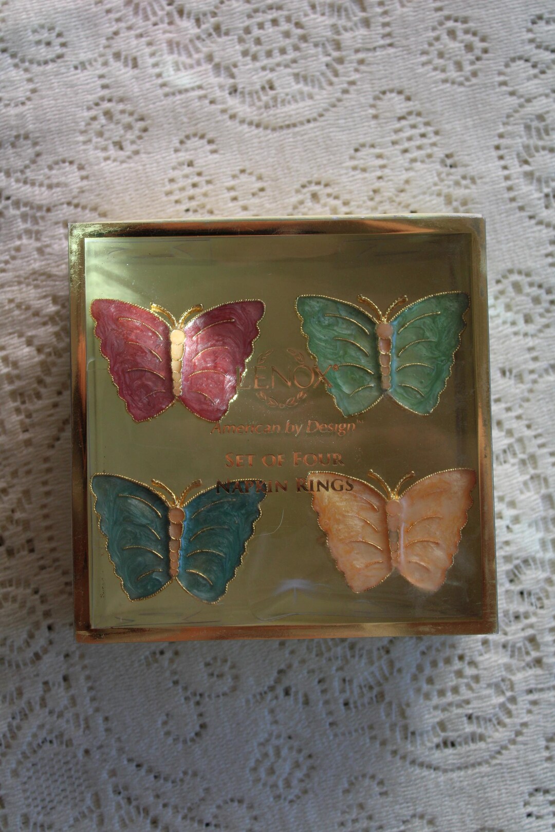 Vintage Lenox Butterfly Meadow Pastel Napkin Rings, Set of 4 - Etsy
