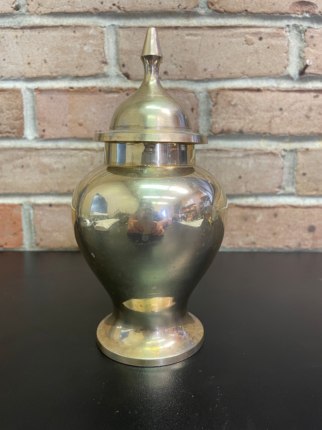Brass Urn With Lid From India Ginger Jar Temple Urn Memorial Urn for ...