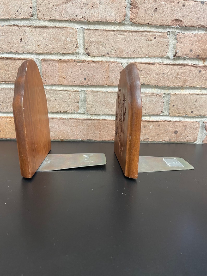 Vintage Wood Carved Bookends Owl on Tree Branch Boho 70's - Etsy