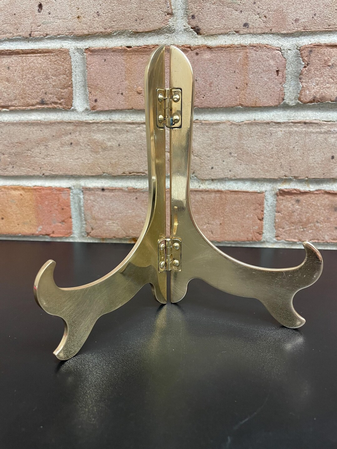 Vintage Brass Display Easel Hinged Easel for Small Art Work or Plate ...