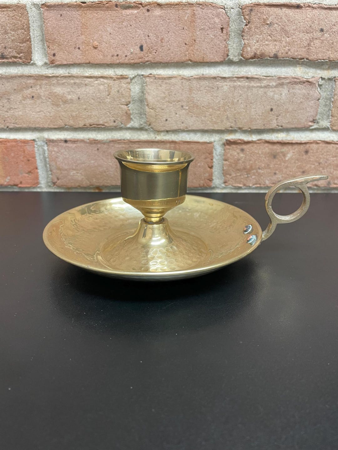 Vintage Brass With Copper Chamberstick Candle Holder With Handle Fits ...