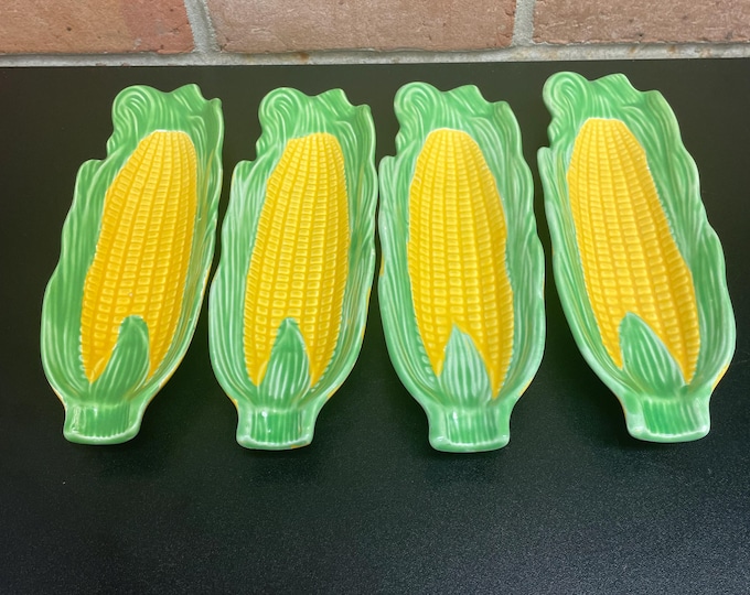 Vintage Ceramic Corn on the Cob Plates Set of 4 Marked Japan Made in ...