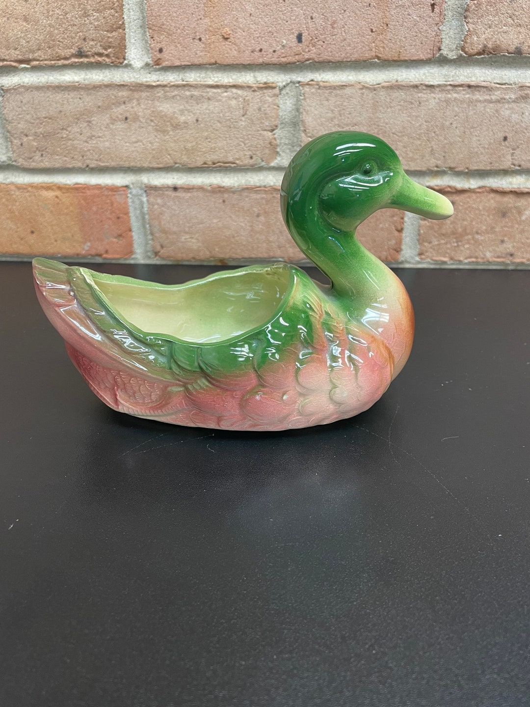 Vintage Ceramic Duck Planter Vintage Pottery Medium Sized Planter Boy's ...