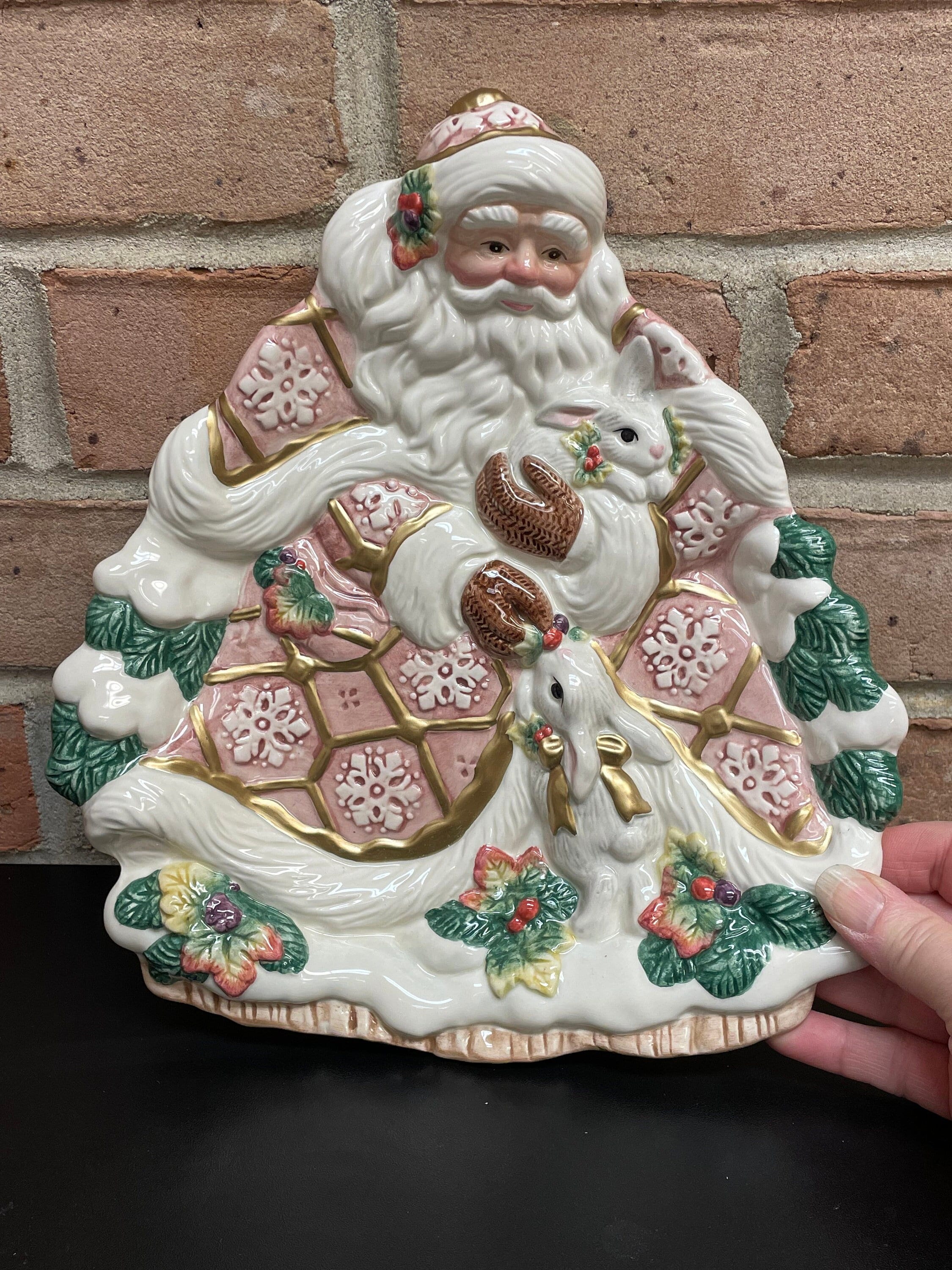 Vintage Fitz and Floyd Santa Serving Plate Snowy Woods Pattern - Etsy