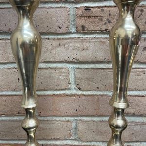 Brass Vintage Candlesticks Extra Tall at 18'' and 18 1/4" With Pedestal ...