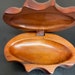 Vintage Wooden Clamshell Trinket Box Wood Shell Ring or Jewelry Box ...