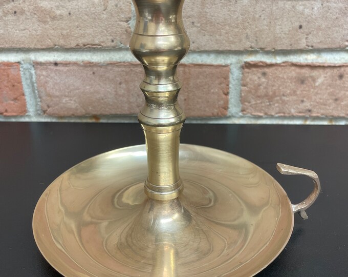 Vintage Brass Chamberstick Candlestick Holder With Handle Fits a Taper ...