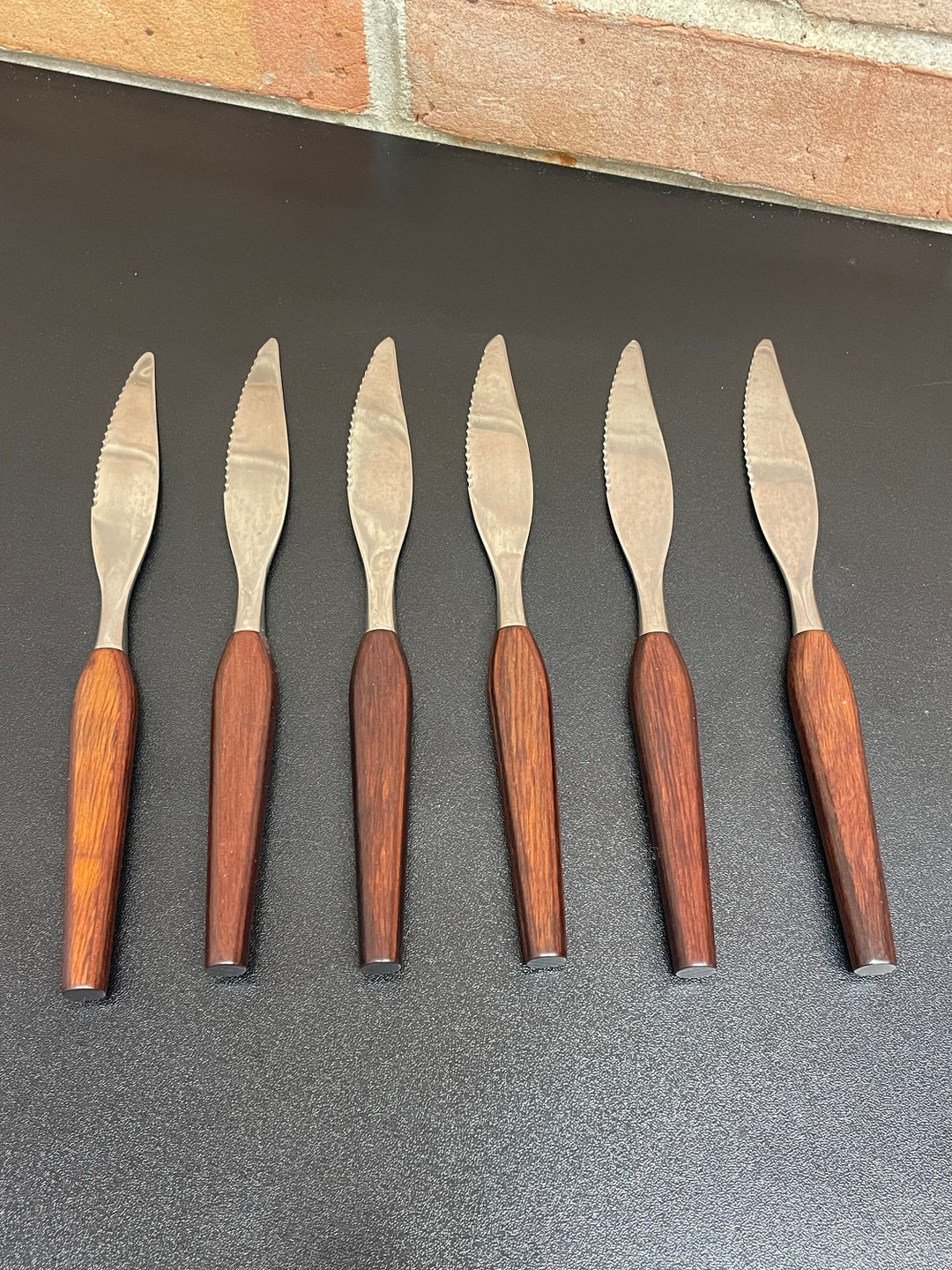 Vintage Danish Modern Fleetwood Designer Stainless Steak Knife Set of 6 ...