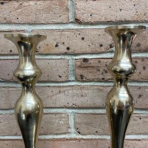 Brass Vintage Candlesticks Extra Tall at 18'' and 18 1/4" With Pedestal ...