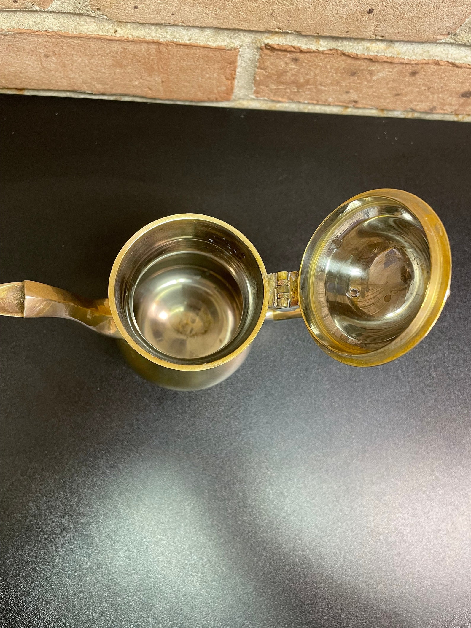 Vintage Brass Tea Pot or Coffee Pot With Hinged Lid Farmhouse - Etsy