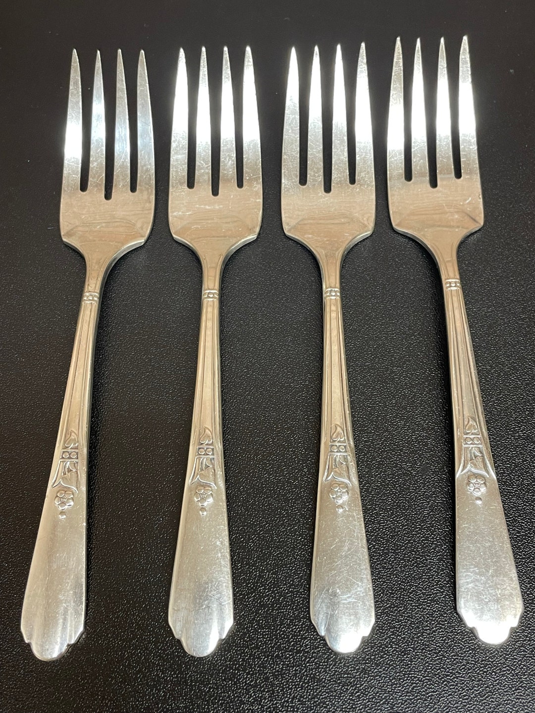Vintage Silver Plated Set of 4 Forks Marked Simeon L. & George H ...