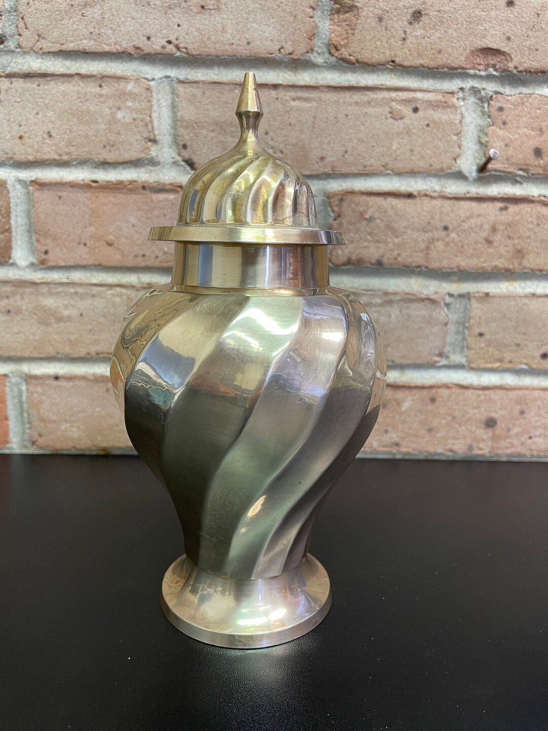 Brass Urn With Lid From India Ginger Jar Temple Urn Memorial Urn for ...