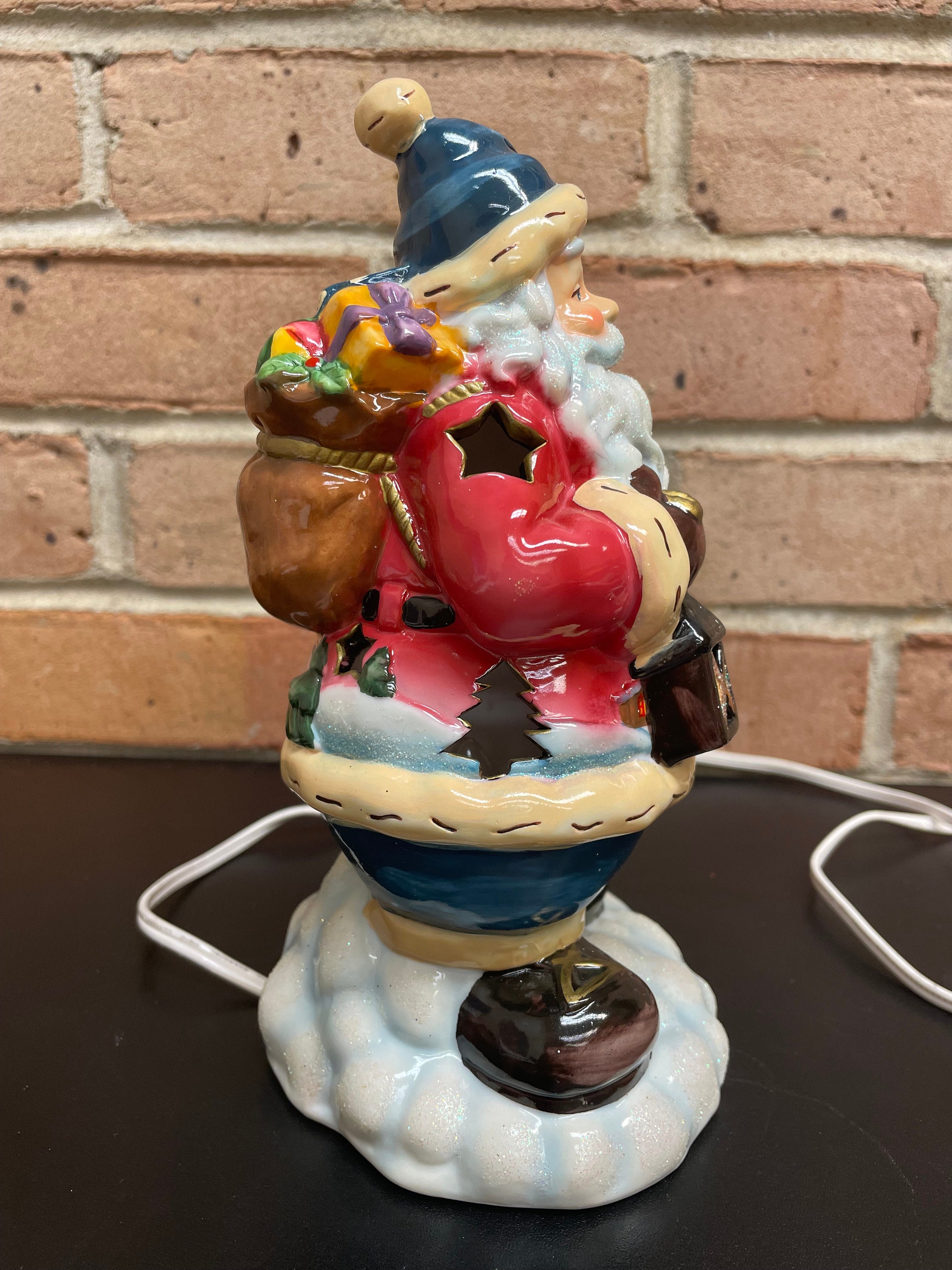 Vintage Ceramic Santa Lamp Night Light Lamp With Removable - Etsy