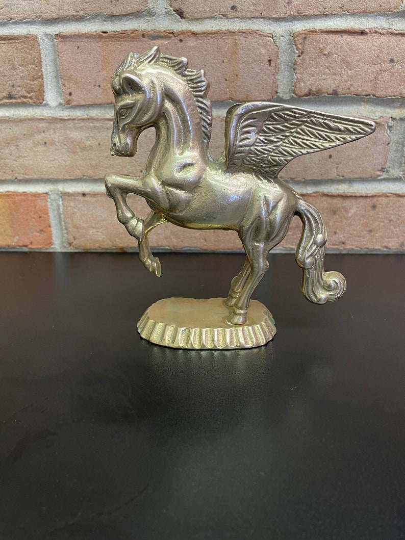 Brass Pegasus Figurine Rearing Horse Pose Vintage Walmart Tag - Etsy