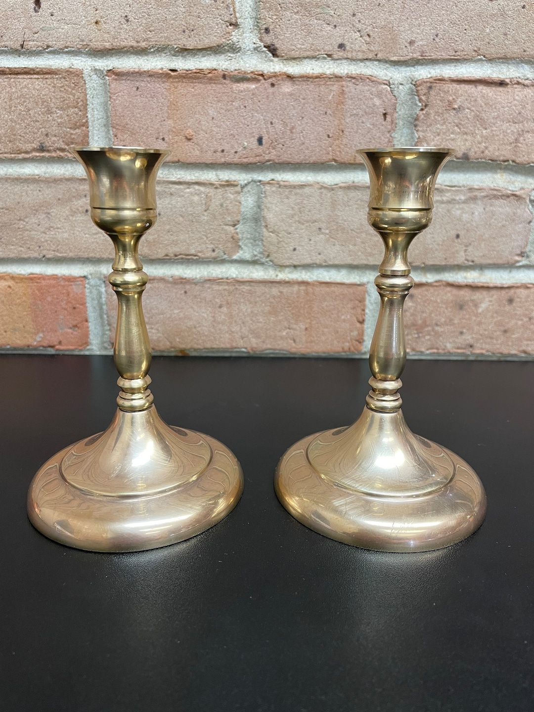Emmett Antique Brass Taper Candle Holders at Paula Silber blog