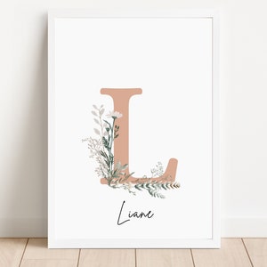 Custom Wildflower Print Set, Floral Name Letters, Baby Name Sign ...