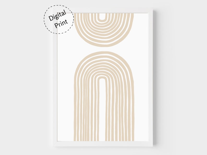 Boho Rainbow Print, Mid Century Modern Rainbow Art, Boho Nursery Decor ...