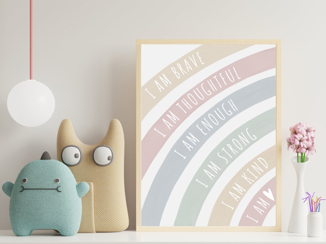 Affirmations for Kids, Rainbow Affirmations Print, Inspirational ...