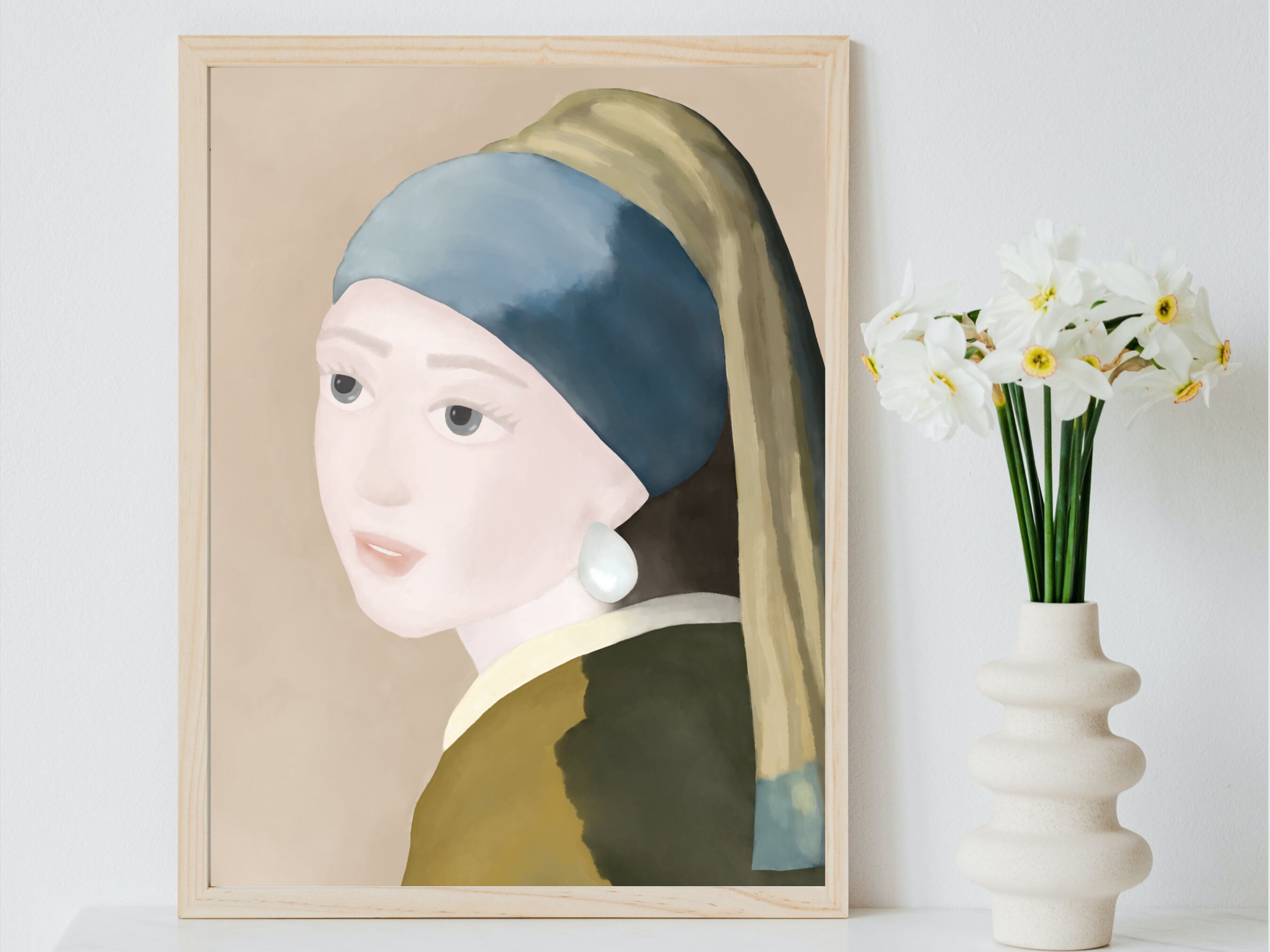 Girl With a Pearl Earring Print, Girl With a Pearl Earring Poster ...