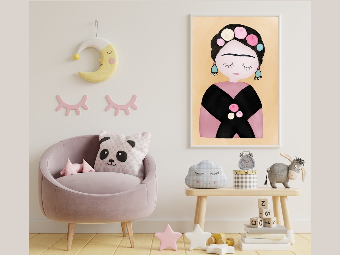 Frida Kahlo Print, Frida Kahlo Floral Poster, Frida Kahlo Portrait ...