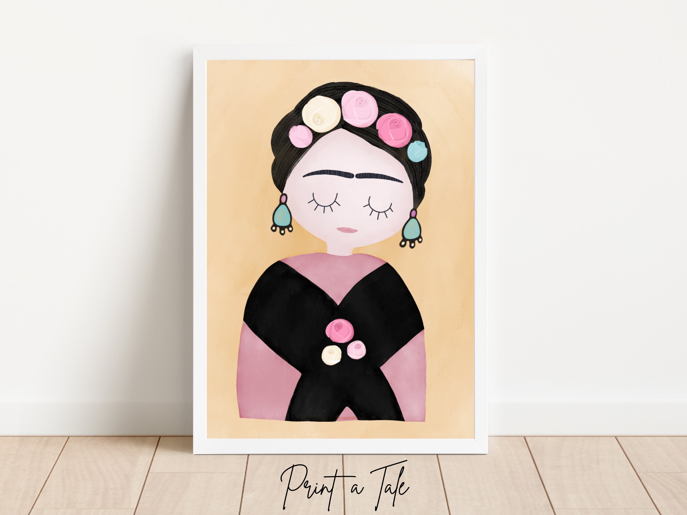 Frida Kahlo Print, Frida Kahlo Floral Poster, Frida Kahlo Portrait ...