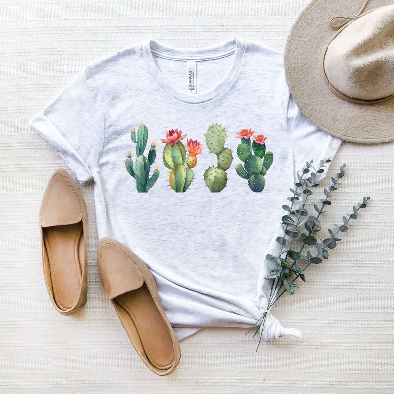 Unisex Desert Cactus T-shirt, Southwestern Botanical Shirt, Colorful Cacti Tee, Hiking T-shirt ...