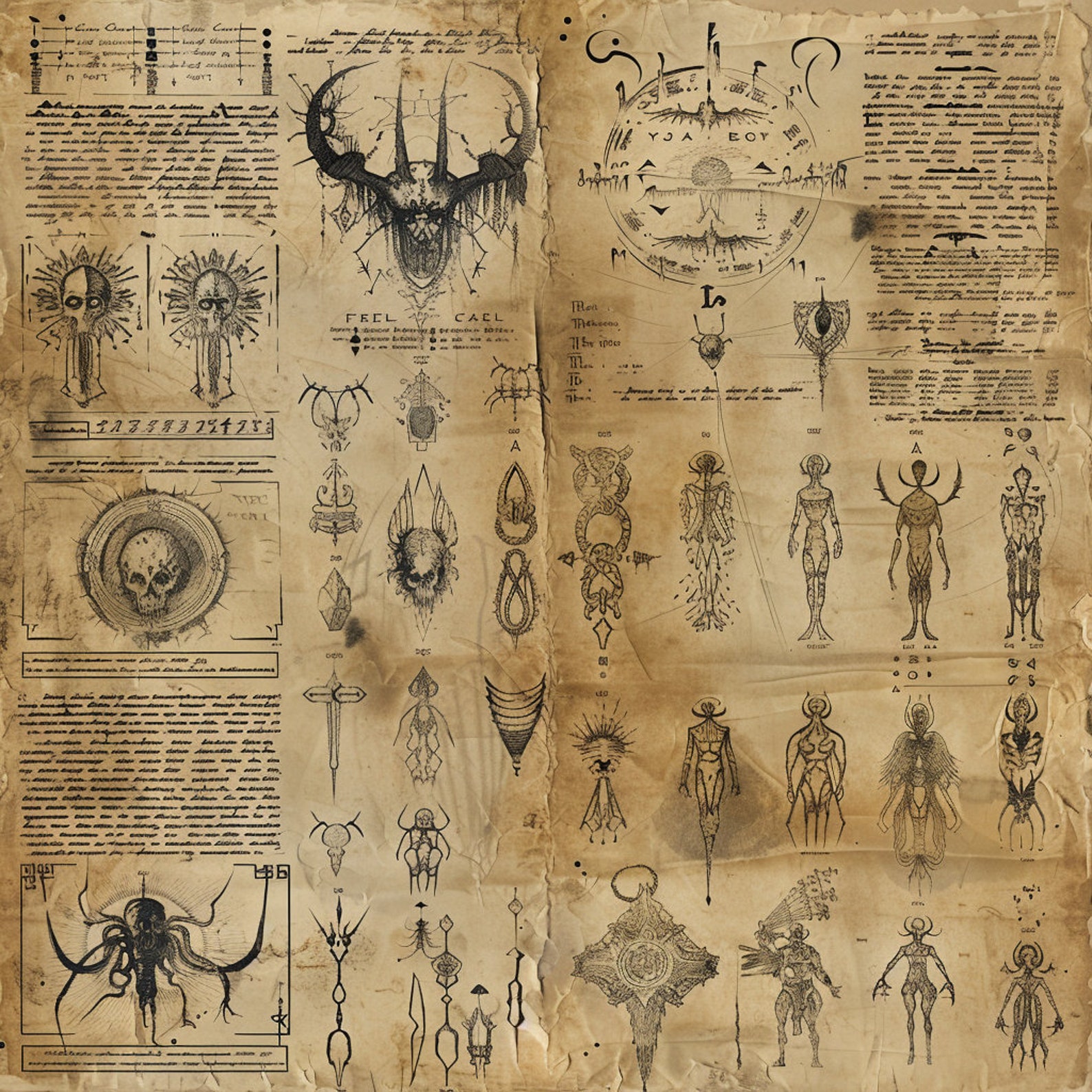 Evil Runes, Digital Art, Dnd, Call of Cthulhu, RPG Gaming Asset, More ...